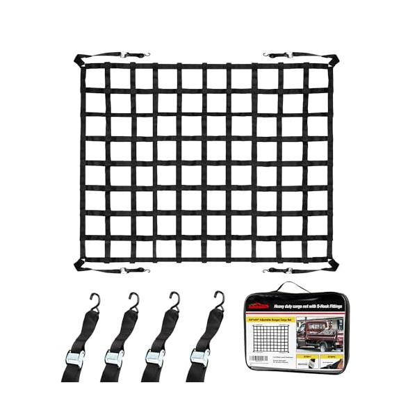 商品名:  Autofonder Cargo Net for Pickup Truck Bed Adjustment 66"x82" Truck Bed Cargo Netting with S-Hook Fittings 2” Wide ...