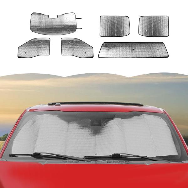 商品名: フロントガラスサンシェード サンシェード 遮熱ウィンドウサンバイザーマット フォードF150 4ドア 2015-2020対応 6個 Windshield Sunshade Sun Shade Heat Shield Window ...