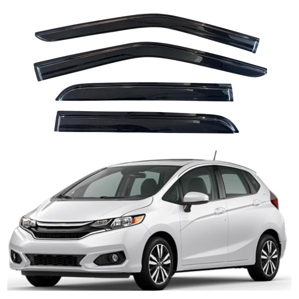商品名:  KPY Window Visor Compatible with Honda Fit 2015-2020, 4PC Rain Guard Side Window Vent Deflectors Tape-On Mugen Sty...