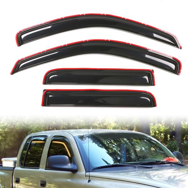 商品名:  MODILOVER in Channel Window Visor Deflectors, Compatible with 2000-2004 Dodge Dakota Crew Cab, Acrylic Smoke Tinte...