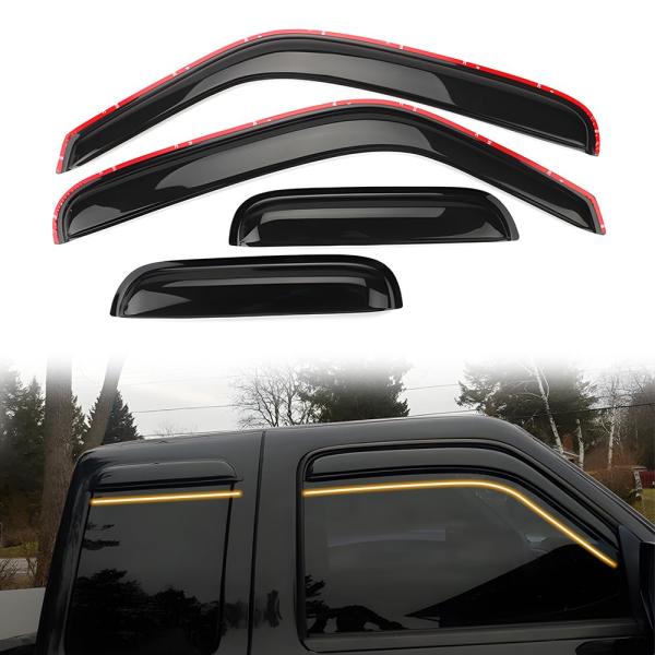 商品名:  MODILOVER in Channel Window Visor Deflectors, Compatible with 1999-2011 Ford Ranger, Acrylic Smoke Tinted Slim Sty...