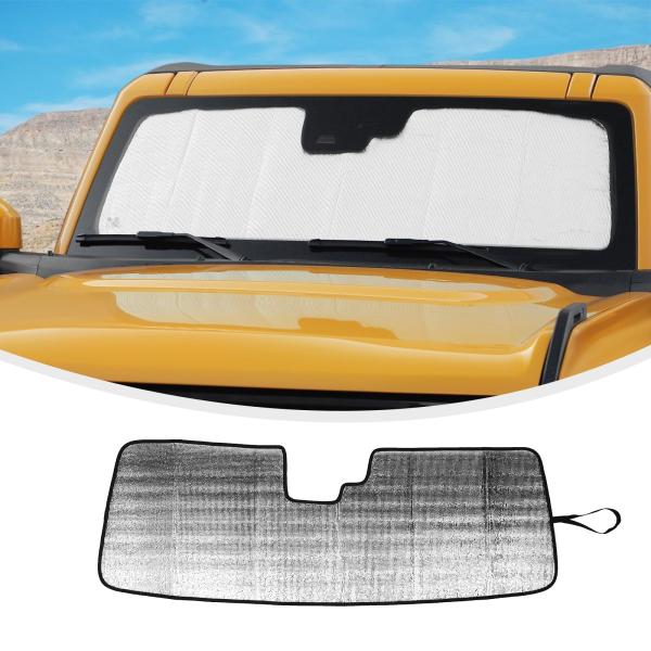 商品名: Linskip カスタム サンスクリーン フロントガラス サンシェード 2021-2024 フォード ブロンコ用 サンシェード インテリア アクセサリー 反射外層サンバイザー Linskip Custom Sunscreen Wi...