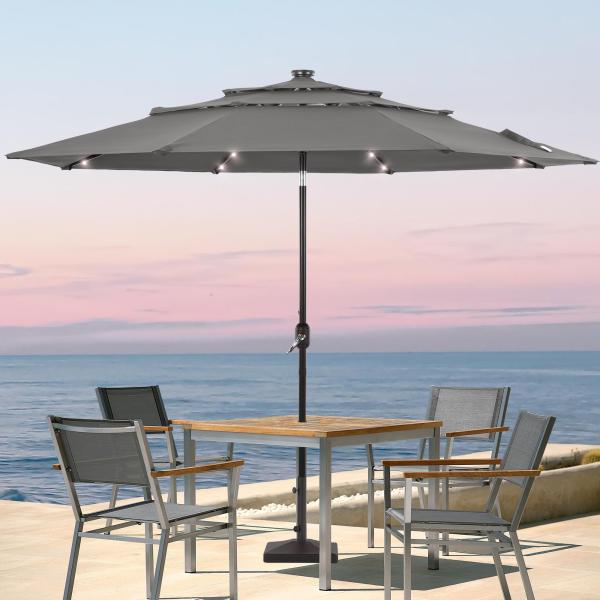 商品名:  Bonosuki 10FT LED 3-layer Patio Umbrella with UPF50+, Tilt Function, and Wind-Resistant Design――Experience Outdoor...
