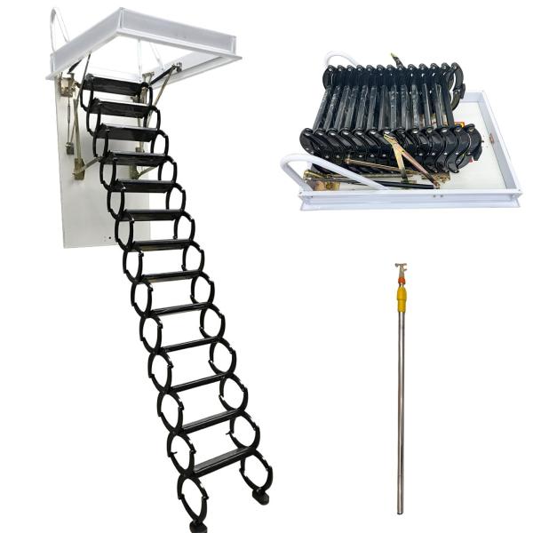 商品名:  TECHTONGDA Attic Ladder Pull Down Extension Loft Stairs, 10.5 Ft Ceiling Attic Stairs, 13 Steps Folding Ladder, Al...