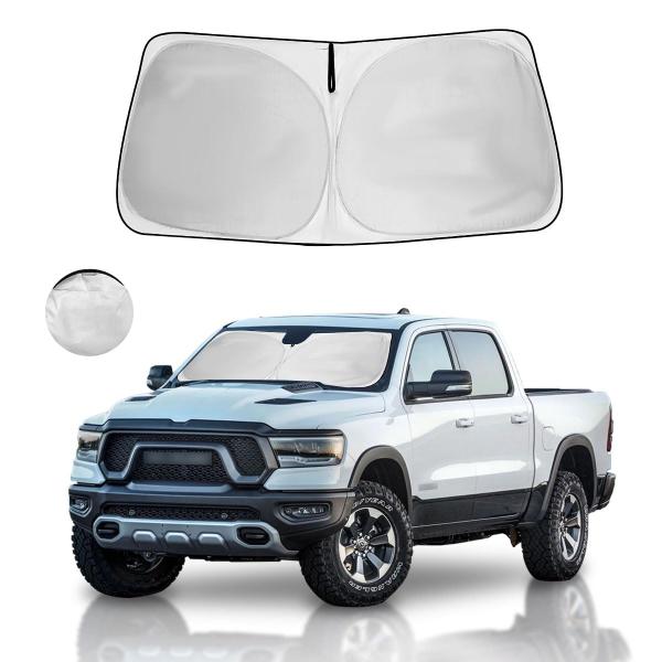 商品名: HOHUIGO フロントガラスサンシェード ウィンドウサンシェード RAMにフィット Car Windshield Sun Shade Custom Fit 2010-2025 Dodge RAM 1500 2500 3500 T...