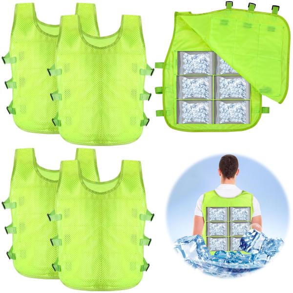 商品名:  Hicarer 4 Pcs Cooling Vest for Men with 48 Ice Bag Adjustable Ice Vest Suit Heat Relief Cool Jacket for Hot Weathe...