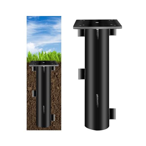 商品名: SLIIMU 地中傘ベーススタンド、ユニバーサルイングラウンドアンカー オフセットカンチレバーパティオ傘、吊り下げパラソルホルダー、ブラック SLIIMU In-Ground Umbrella Base Stand, Univer...