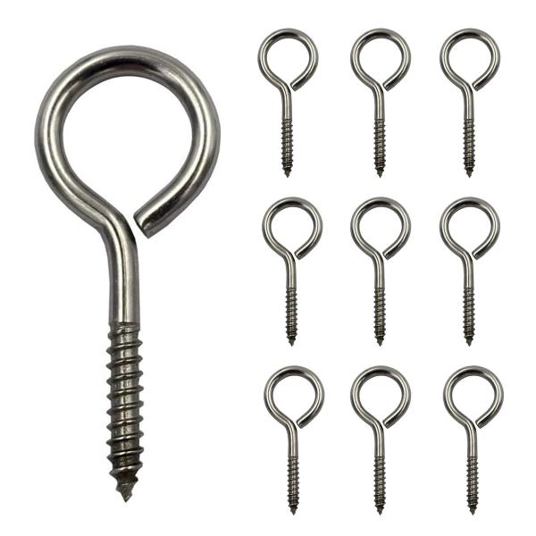 商品名: 8個 0.157-1.97インチ 304ステンレススチール ねじ込み式フック アイボルト 天井フック タッピングスクリューハンガー (クローズループ M4x50) Megoto 8pcs 0.157-1.97 Inch 304 S...