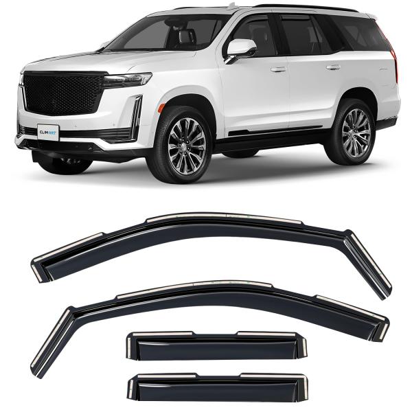 商品名:  CLIM ART in-Channel Incredibly Durable Rain Guards for Cadillac Escalade 2021-2026, Original Window Deflectors, Ve...