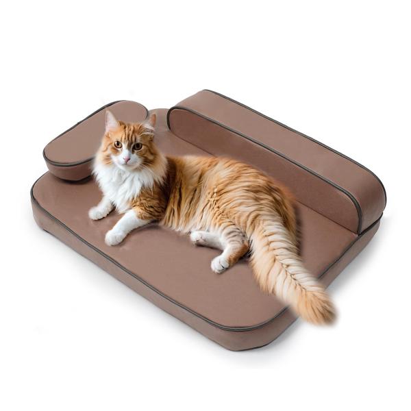 商品名:  Msutree Small Dog Bed, Easy Clean Air-Leather-Fabric Pet Bed, Stain &amp; Waterproof with Memory Foam &amp; Washab...