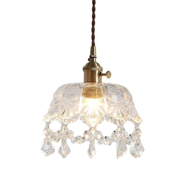 商品名:  Crystal Pendant Light Adjustable Hanging Light with Clear Glass Shade Farmhouse Ceiling Fixture for Kitchen Island...