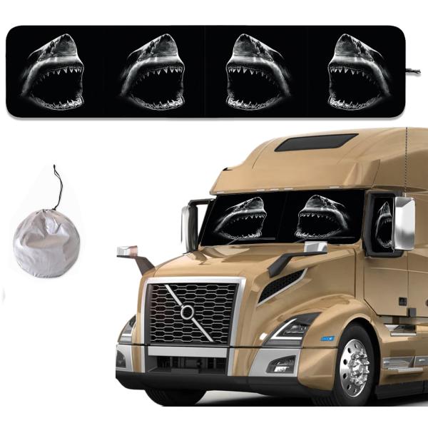 商品名: セミトラックサンシェード フロントガラスとサイドウィンドウ用 | サンシェード トラック用フロントガラスを最大限にカバー - 紫外線太陽光線をブロック - セミ、商用&amp;大型リグトラック、RVに最適 (スタイル8) Sun ...
