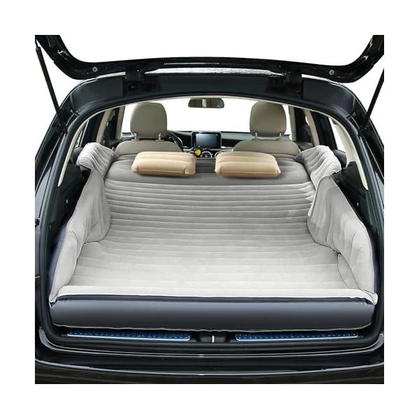 商品名: AKUDY 自動膨張式SUVエアマットレス 電動ポンプ内蔵 トランク用車用エアマットレス 旅行やキャンプ用ポータブルカーマットレス (ライトグレー) AKUDY Self-Inflating SUV Air Mattress wi...