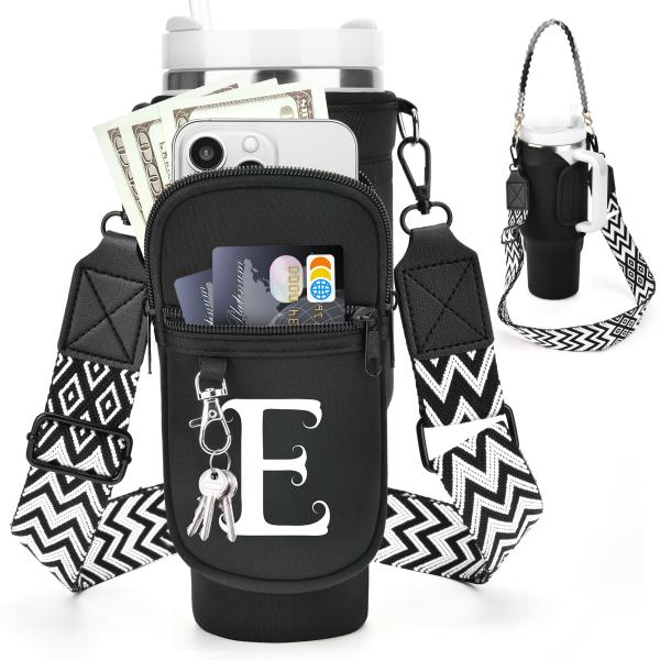 商品名: Sernaxi ウォーターボトルキャリアバッグ 電話ポケット付き Stanley Cup 40オンス用 断熱ネオプレンウォーターボトルホルダー クロスボディバッグ 調節可能なショルダー&amp;手持ちストラップ付き スタンレーカッ...