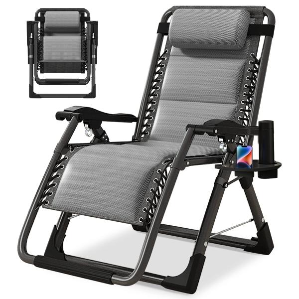商品名: Barbella 無重力チェア リクライニング ラウンジチェア パティオチェア 調節可能な芝生リクライニング 折りたたみ式ラウンジリクライナー 取り外し可能なクッション付き ヘッドレスト&amp;カップホルダー付き アイスタッチシ...