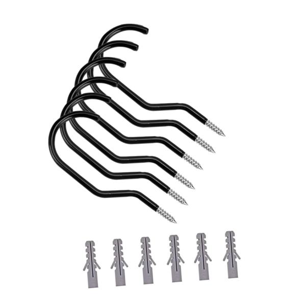 商品名:  Hemoton 6pcs Heavy Duty Bike Hooks Bike Storage Hangers with Bolts for Garage Wall and Ceiling Non-Slip Coating fo...