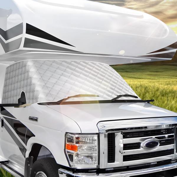 商品名: LynsaTac RVウィンドウフロントガラスカバー - モーターホームフロントガラスカバー 氷と雪用 RVフロントガラスシェード RVアクセサリー フォード1997-2023に対応 LynsaTac RV Windshield ...
