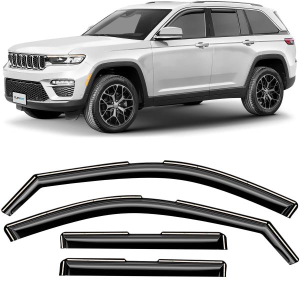 商品名:  CLIM ART in-Channel Incredibly Durable Rain Guards for Jeep Grand Cherokee 2022-2026, Original Window Deflectors, ...