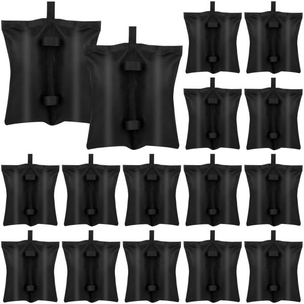 商品名: キャノピーウェイトバッグ キャノピーテント用 高耐久レッグキャノピーウェイトサンドバッグ ブラック 400ポンド キャノピーサポートフレーム 固定サンドバッグ パティオ傘ベースサンシェルター用防風サンドバッグ 16個パック 16 ...