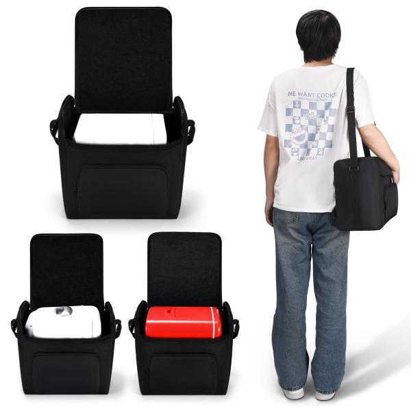 商品名: Hzycwgone ミニ冷蔵庫トラベルケース、4L/6缶ポータブルカバー収納バッグFrigidaire EFMIS129コンパクト冷蔵庫、AstroAIミニ冷蔵庫、Cooluliミニ冷蔵庫、スキンケア冷蔵庫用 (ブラック) Hzy...