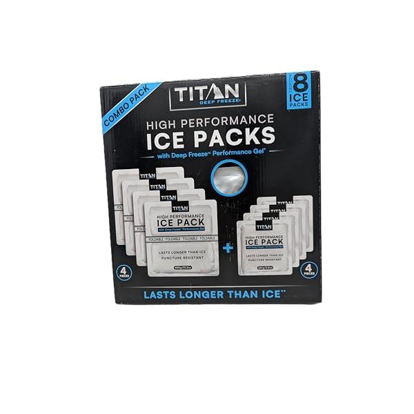 商品名: Titan ディープフリーズコンボパック - 長持ちする冷却のための高性能アイスパック 4 x 600g &amp; 4 x 250g、シルバー Titan Deep Freeze Combo Pack - High Perfor...