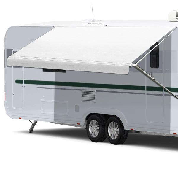 商品名: RVオーニング生地 交換用 19フィート 高耐久 キャンパー オーニング 交換用 耐候性 ビニール ユニバーサル アウトドア キャノピー キャンピングカー トレーラー キャンピングカーオーニング ホワイト RV Awning Fa...
