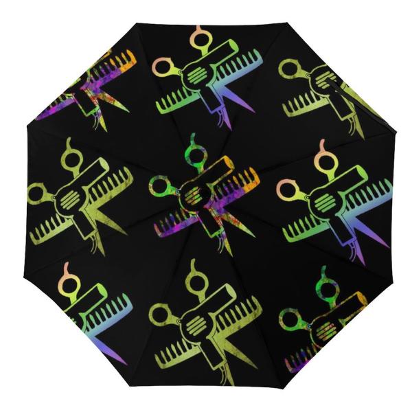 商品名:  Scissors and Comb Hair Stylist Salon Art Travel Sun &amp; Rain Windproof Umbrella, Lightweight Portable Automatic ...