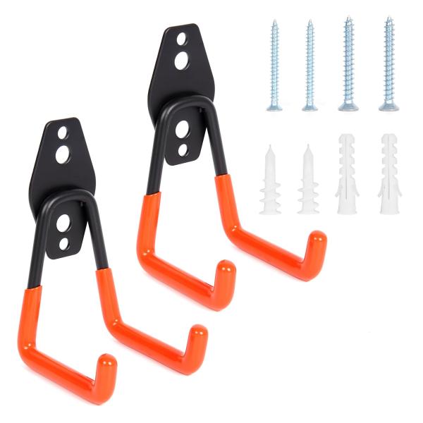 商品名: sihden ガレージフック2点セット 壁取り付けストレージラック 実用的なスチールガレージ収納フック 高耐久ツールラック 幅広いツール、はしご、バイク、スキー用 (小さなスクエアフック) sihden 2 Pack Heavy ...