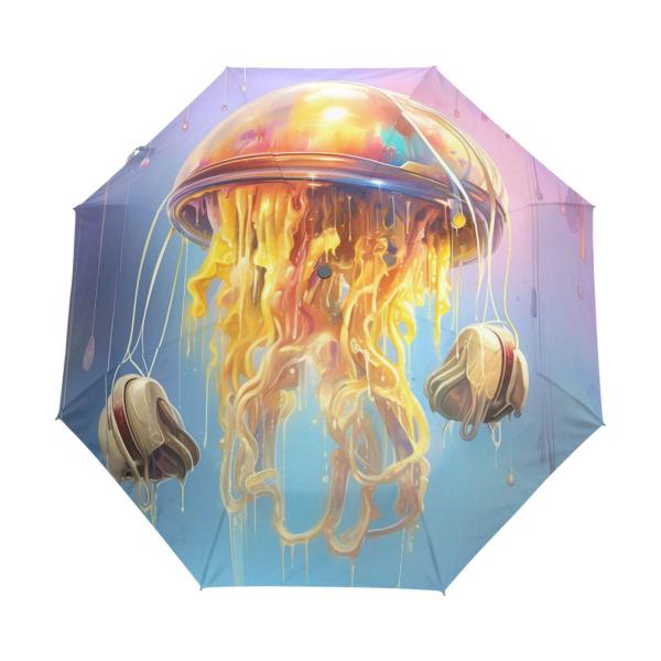 商品名:  KAAVIYO Jellyfish Cool Space Art Umbrella Windproof Automatic Foldable Umbrells Auto Open Close for Men Women Kids...