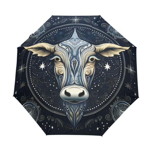 商品名:  KAAVIYO Space Art Starry Cow Umbrella Windproof Automatic Foldable Umbrells Auto Open Close for Men Women Kidsブランド...
