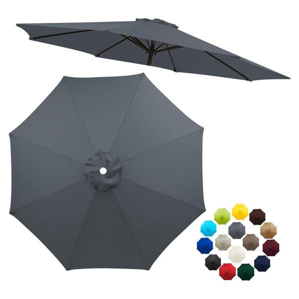 商品名: 6.6フィート7フィート9フィート10フィートパティオアンブレラトップキャノピー交換用クロス、6本骨8本骨アウトドアマーケットテーブルヤードプールガーデンパラソル傘キャノピー交換用UV保護カバー(カラー:グレー、サイズ:6.5フィ...