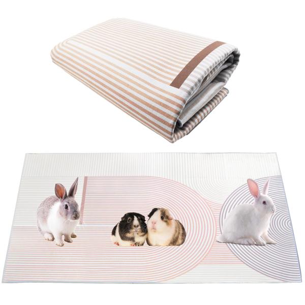 商品名:  kathson Large Rabbit Cage Liner 78.7”×39.4” Guinea Pig Bedding Bunny Washable Floor Mat Reusable Absorbent Non Sli...