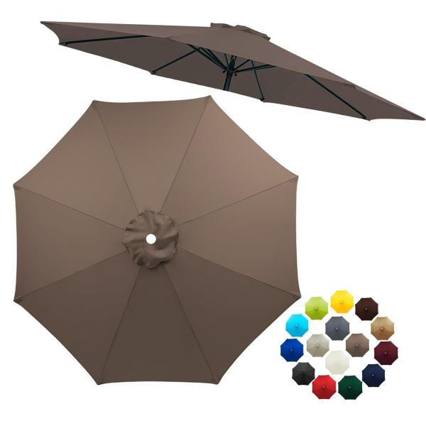 商品名: 6.5フィート7フィート9フィート10フィートパティオアンブレラトップキャノピー交換用クロス、6本骨8本骨屋外市場テーブルヤードプールガーデンパラソル傘キャノピー交換用UV保護カバー(色:ライトコーヒー、サイズ:6. 6.5ft ...