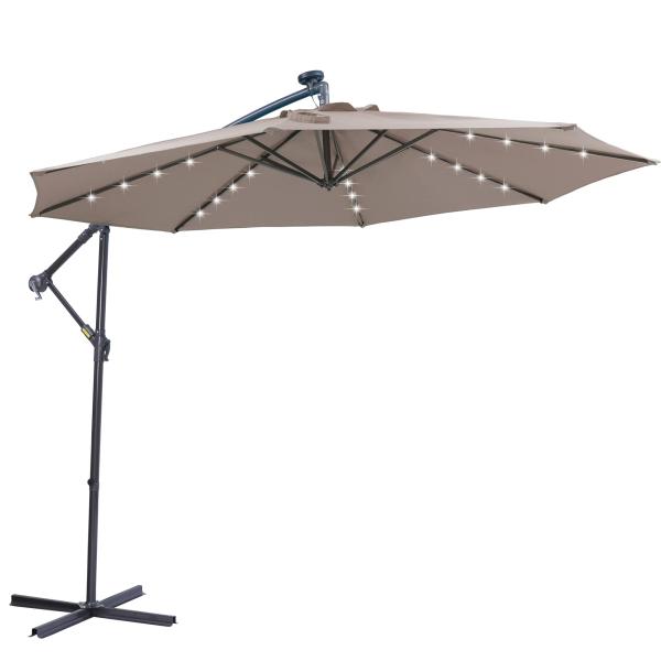 商品名:  Generic 10 FT Solar LED Patio Outdoor Umbrella Hanging Cantilever Umbrella Offset Umbrella Easy Open Adustment wit...