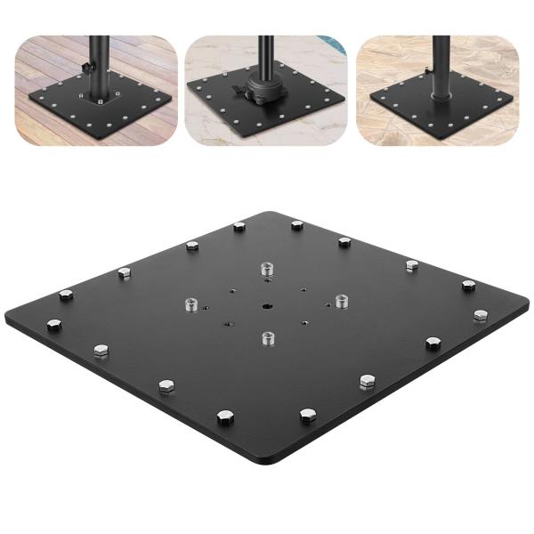 商品名: SLIIMU 28ポンド ボルトダウン オフセット パティオ カンチレバー アンブレラ ベース、ユニバーサル 省スペース アウトドア スクエア スチール プレート ウェイト アンブレラ スタンド、ヘビーデューティ メタル デッキ ...