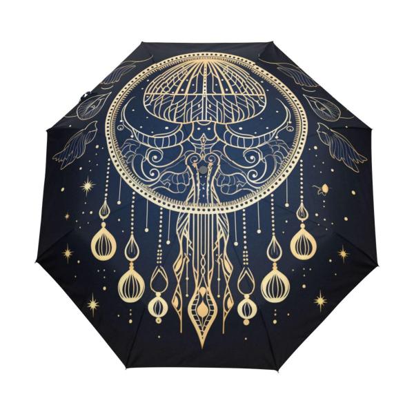 商品名:  KAAVIYO Space Art Starry Jellyfish Umbrella Windproof Automatic Foldable Umbrells Auto Open Close for Men Women Ki...