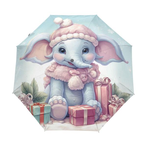 商品名:  KAAVIYO Cute Pink Funny Elephant Umbrella Windproof Automatic Foldable Umbrells Auto Open Close for Men Women Kids...