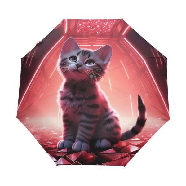商品名:  KAAVIYO Cute Cat Starry Space Art Umbrella Windproof Automatic Foldable Umbrells Auto Open Close for Men Women Kid...