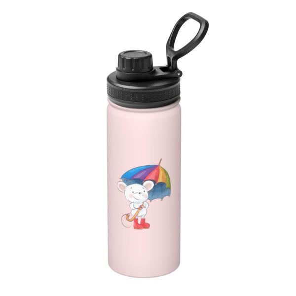 商品名:  QIZYOQA Cute Cartoon Mouse With Umbrella Water Bottle 18OZ Stainless Steel Insulated Water Bottles Leak Proof Ther...