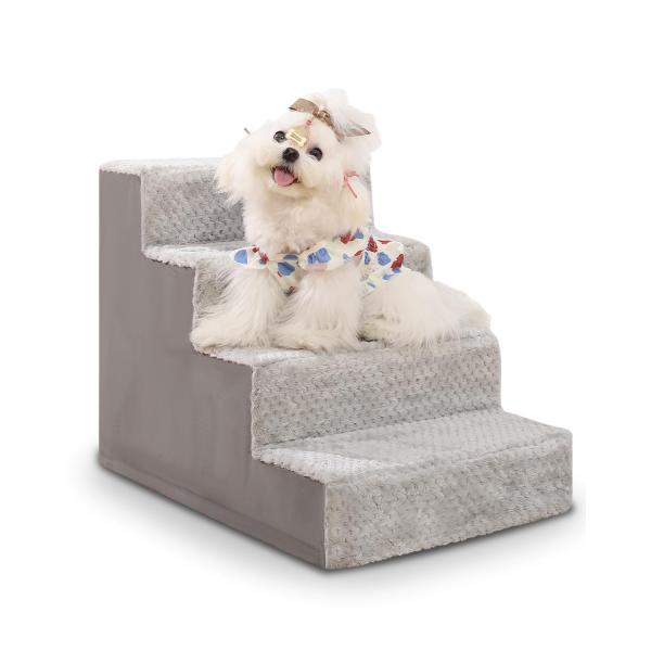 商品名:  Dog Stairs for Small Dogs,17.5" H,4-Step Dog Steps for High Bed Couch and Sofa,Pet Stairs for Dogs and Cats Climbi...