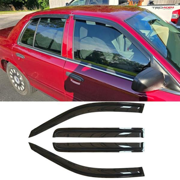 商品名: Puermto 94228 サンプルーフ防水サイドウィンドウウィンドディフレクター、レインガードバイザー 1992-2011 Mercury Grand Marquis (ランダウルーフを除く) 98-11 クラウンヴィック (シ...