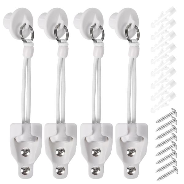 商品名: 新しいバンジーキット+エンドキャップユニバーサル交換用取り付けブラケット外部サンシェード屋外/屋内ローラーアップブラインド(ホワイト、2パック) New Bungee kit + end caps Universal Replac...