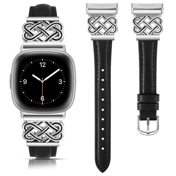 商品名: TOYOUTHS レザーバンド Fitbit Versa 4/Versa 3/Fitbit Sense 2/Senseバンド レディース スリム 薄型 ドレッシーデザイナー プレミアムレザーストラップ インターロックバックル付き ...