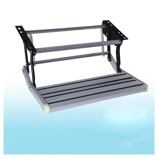 商品名: RV ステップ キャンピングカー アクセサリー アルミ合金素材 厚くて折りたたみ可能な滑り止めモノレイヤー キャラバン (色: 手動モデル) RV Step Camper Accessories Aluminum Alloy Ma...