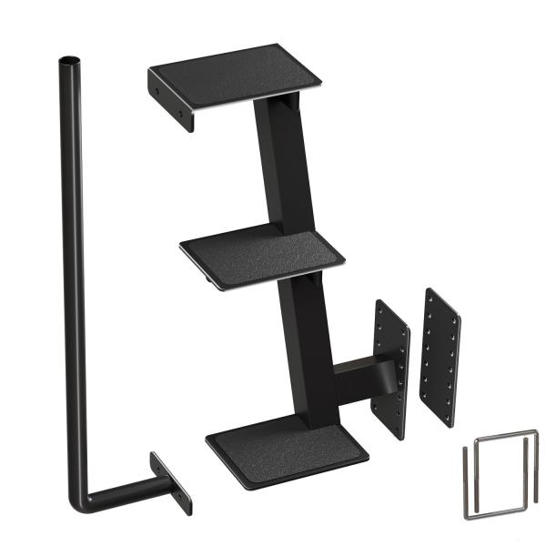 商品名: BUYYAH ハンドル付きトレーラーステップ、3ステップユニバーサルボートトレーラーステップ、様々なタイプのボートトレーラーフレームに適しており、ブラックヘビーデューティトレーラーステップ BUYYAH Trailer Step ...