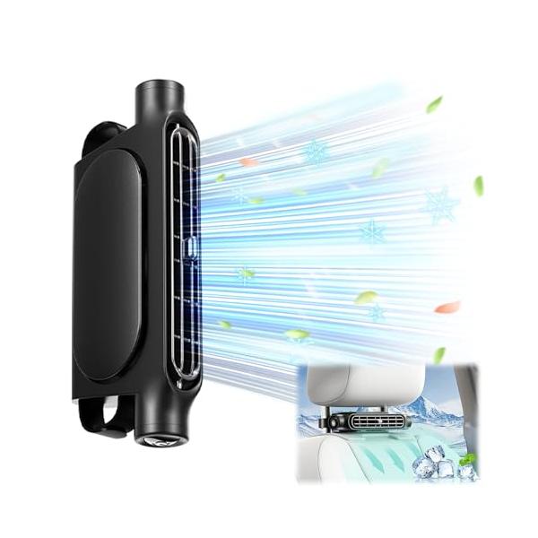 商品名: Fastsun ミニカーマウントシートバック冷却ファン カーファン ポータブル車両ファン ポータブル3速ヘッドレスト 静音クーラー カーシート冷却ファン SUV RV トラック セダン オフィス用 子供用 (ブラック) Fasts...