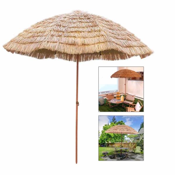 商品名:  Generic 5ft Straw Patio Umbrellas With Adjustable Tilt Beach Thatched Umbrella Hawaiian Style Tropical Tiki Umbrel...