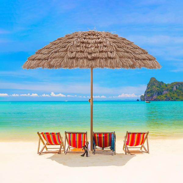 商品名:  Patio Tiki Umbrella Waterproof Outdoor Patio Pool Beach Umbrellas Uv Protection Thatched Beach Patio Umbrella Tiki...