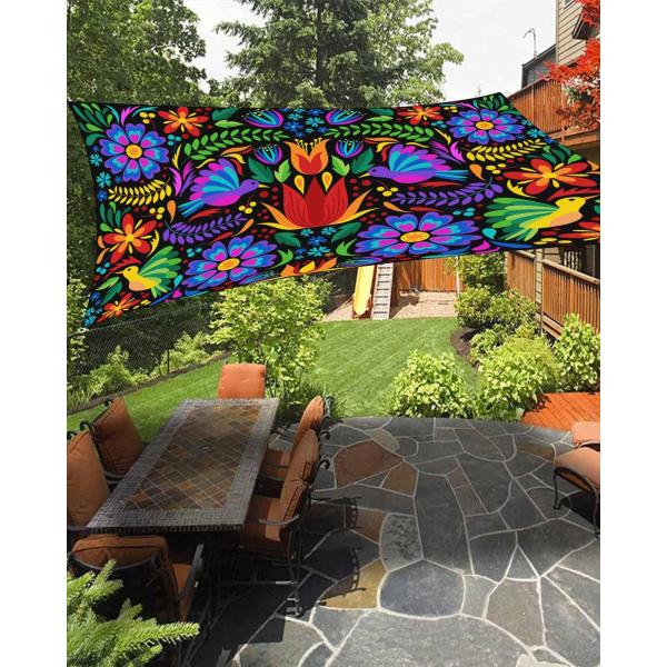 商品名:  Sun Shade Sail 6.5'x10' Multi Color Mexican Floral Rectangle Sun Shade Sails Canopy Waterproof Assorted Outdoor Su...
