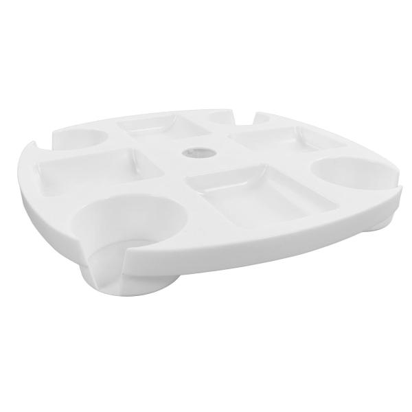 商品名: HEEPDD アンブレラートレイ、ユニバーサルビーチアンブレラテーブルトレイ、ドリンクホルダー4つ付き、ビーチガーデン、庭、パティオ、スイミングプール用スナックコンパートメント4つ 16.9x42.9 cm HEEPDD Umbr...